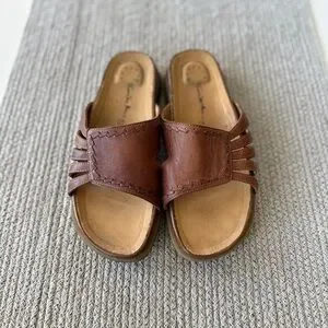 Vintage | Shoes | Vintage 9s Thom Mcan Brown Leather Lug Sole Slides ...